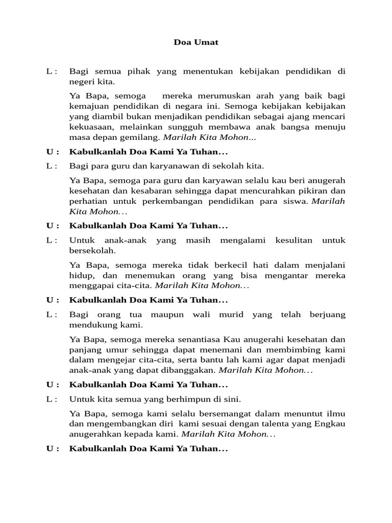 Doa Umat | PDF