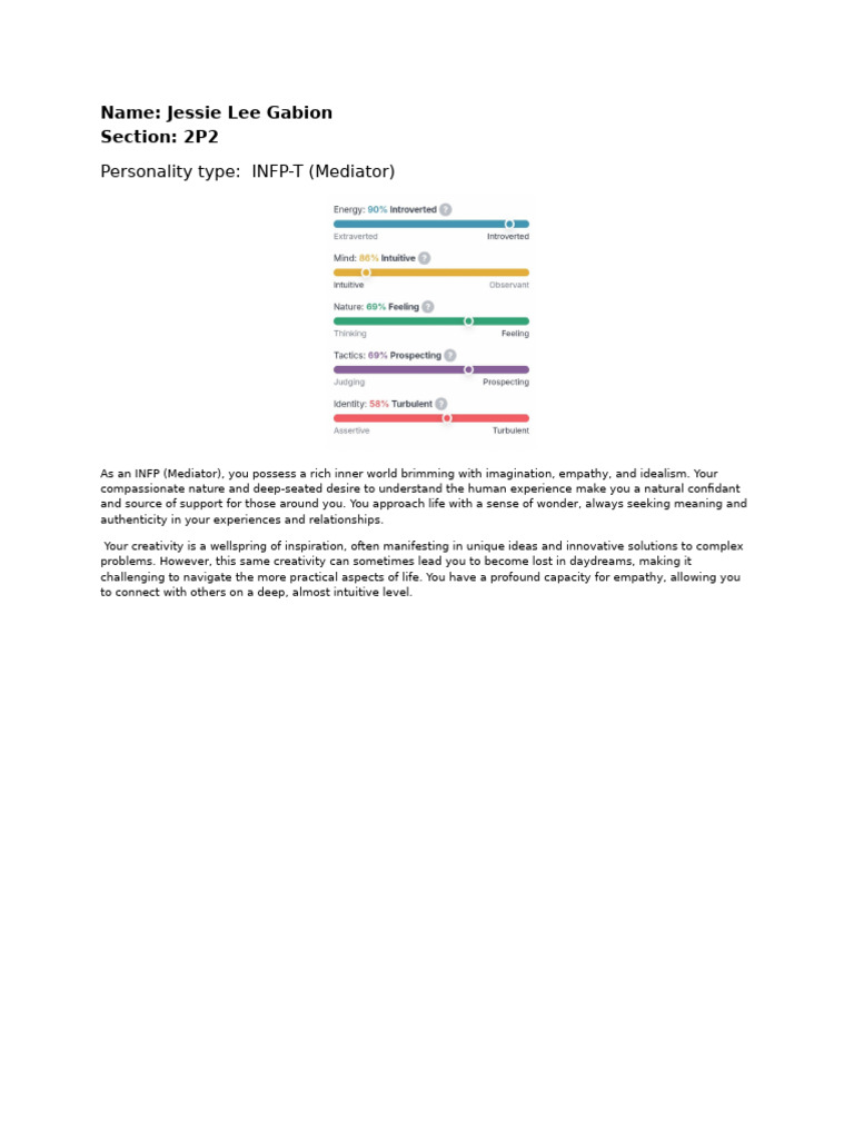 Understanding The Infp Personality Type Pdf