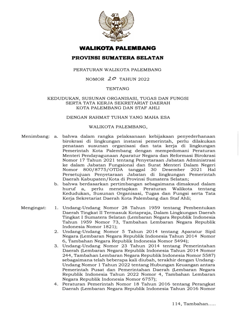 PERWALI_20_THN_2022 | PDF