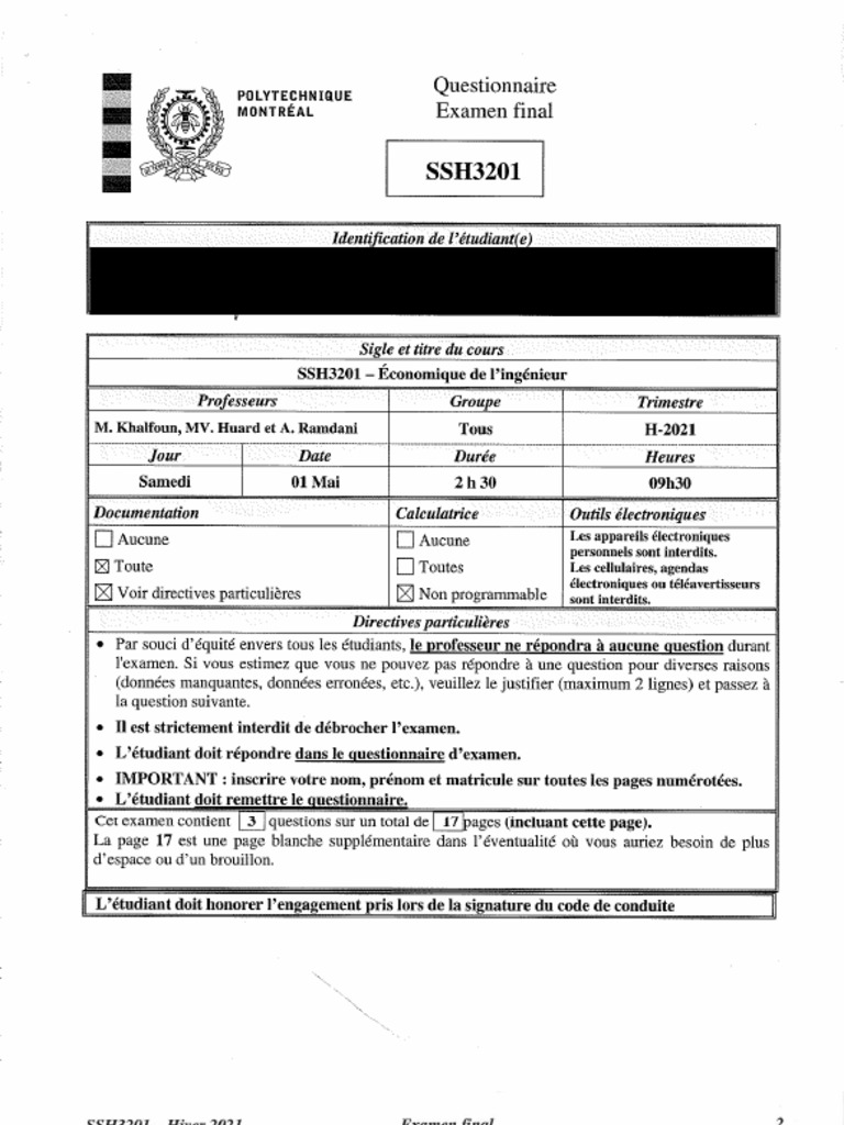 Ssh3201 h21 Final Qs Groupe 02 | PDF