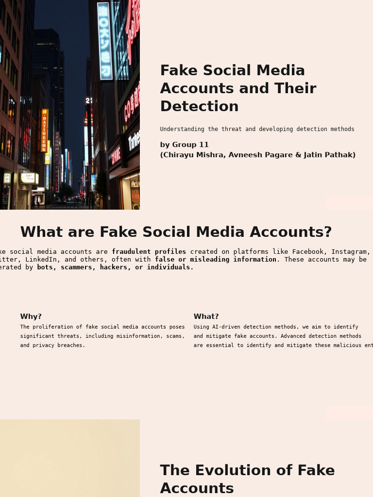 Fake Social Media Accounts and Their Detection | PDF | Artificial ...