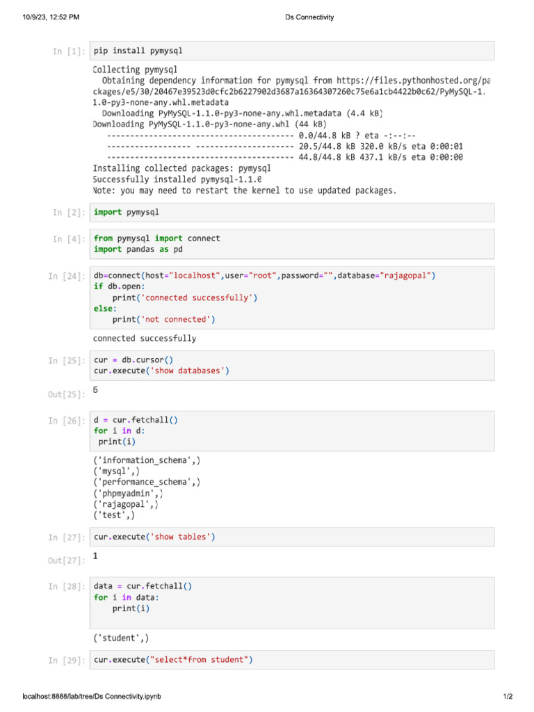 21k61a1249.conectivity To Sql&mongodb | PDF