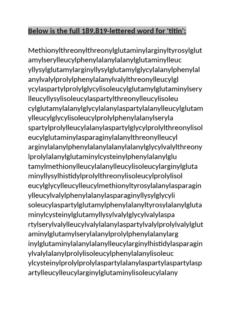Full Name of Titin Protein | PDF