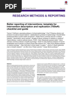 TIDieR Checklist for Intervention Reporting | PDF