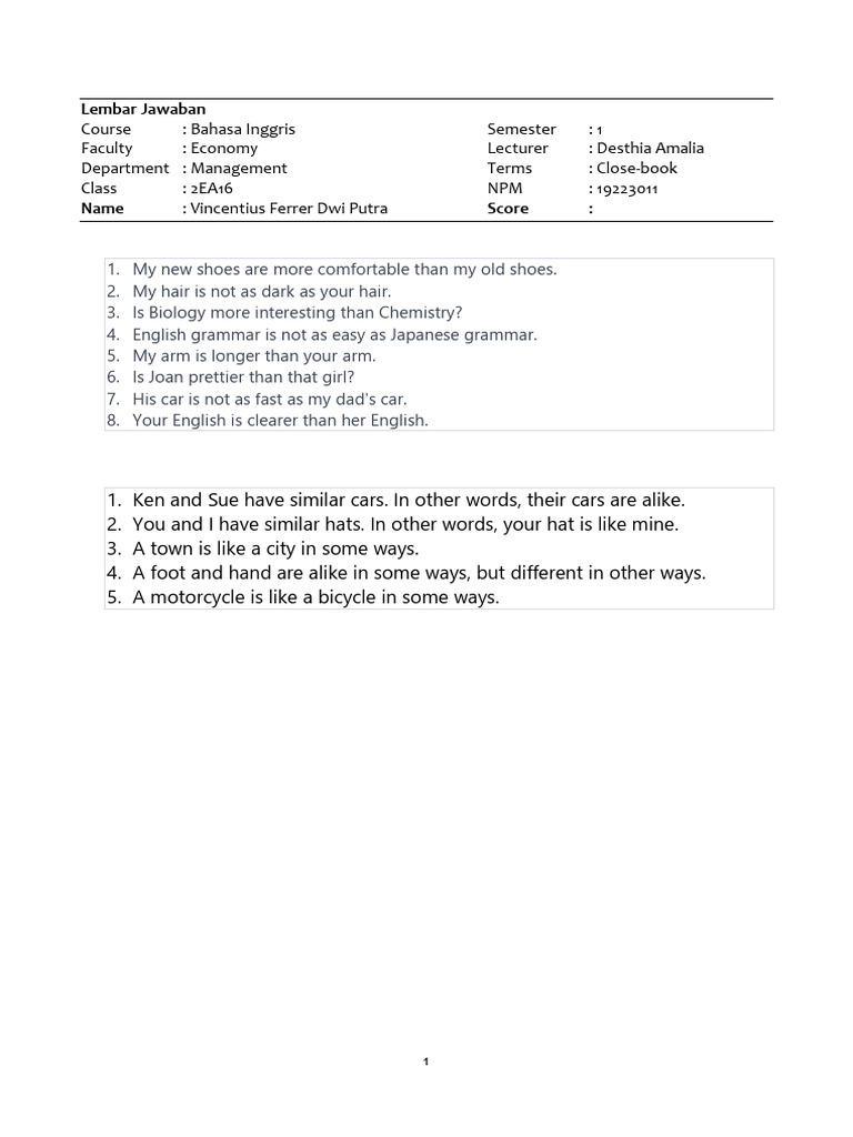 Vclass 1 Vincentius Ferrer 19223011 | PDF