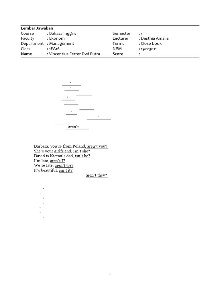 Vincentius Ferrer Dwi Putra Latihan V CLASS | PDF