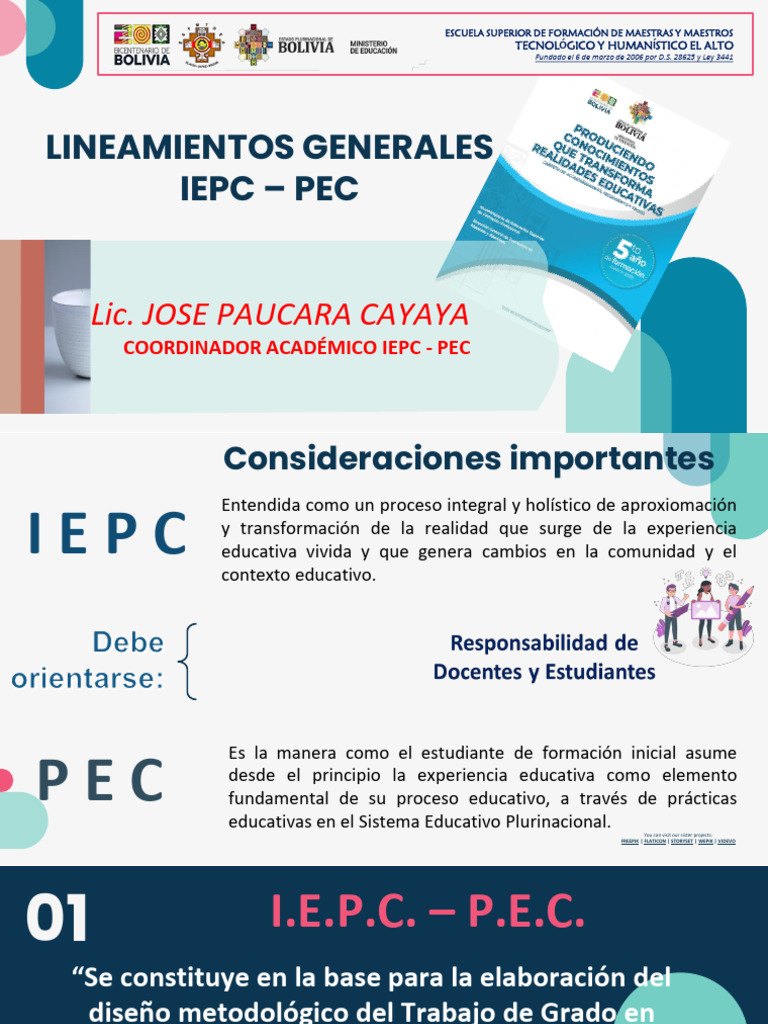 Proceso General IEPC - PEC QUINTO AÑO 2025 | PDF | Maestros | Educación ...
