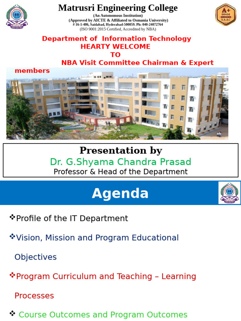 IT Presentation-HOD IT For 2025 NBA | PDF | Cisco Certifications