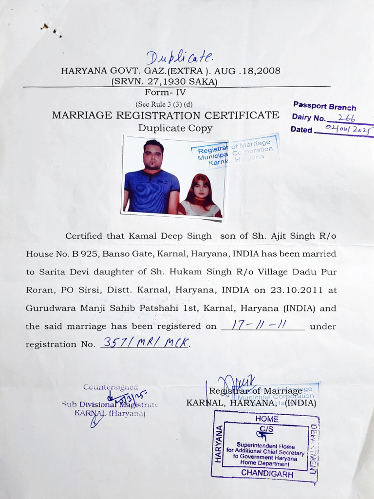 Sample marriage certificate | PDF