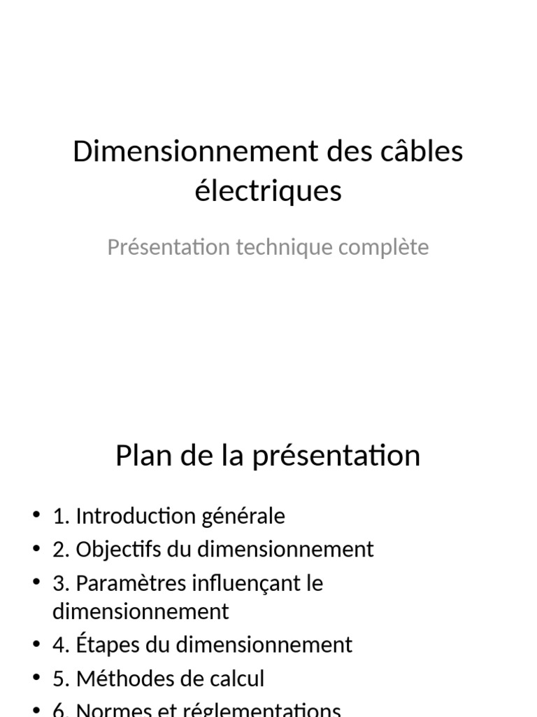 Dimensionnement Cables Electriques | PDF