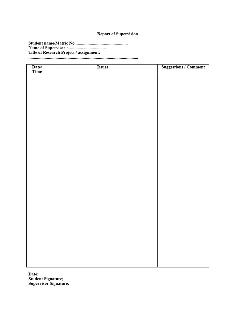 Report of Supervision | PDF