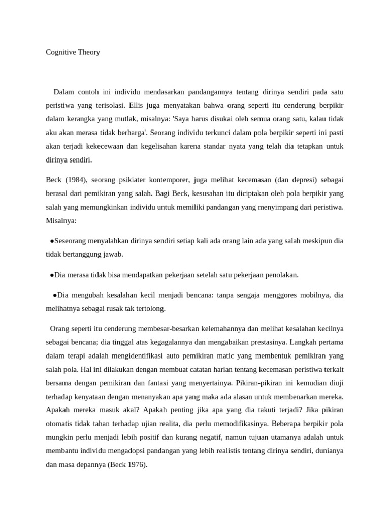Cognitive Theory | PDF