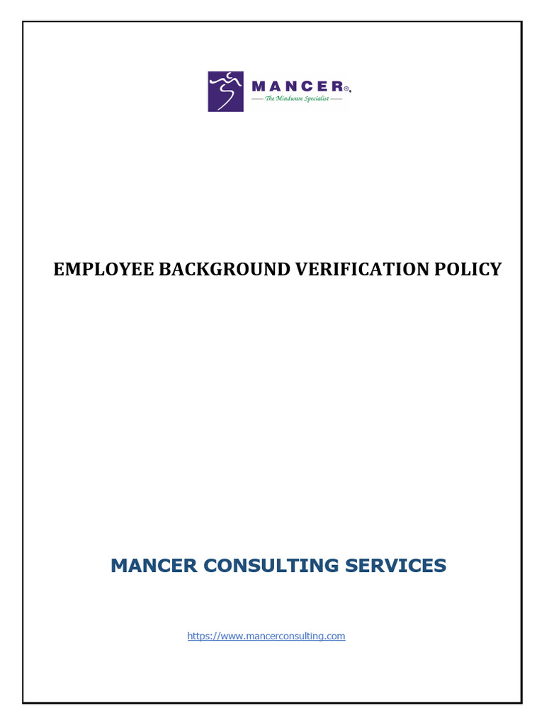 Employee Background Verification Policy | PDF | Background Check | Justice