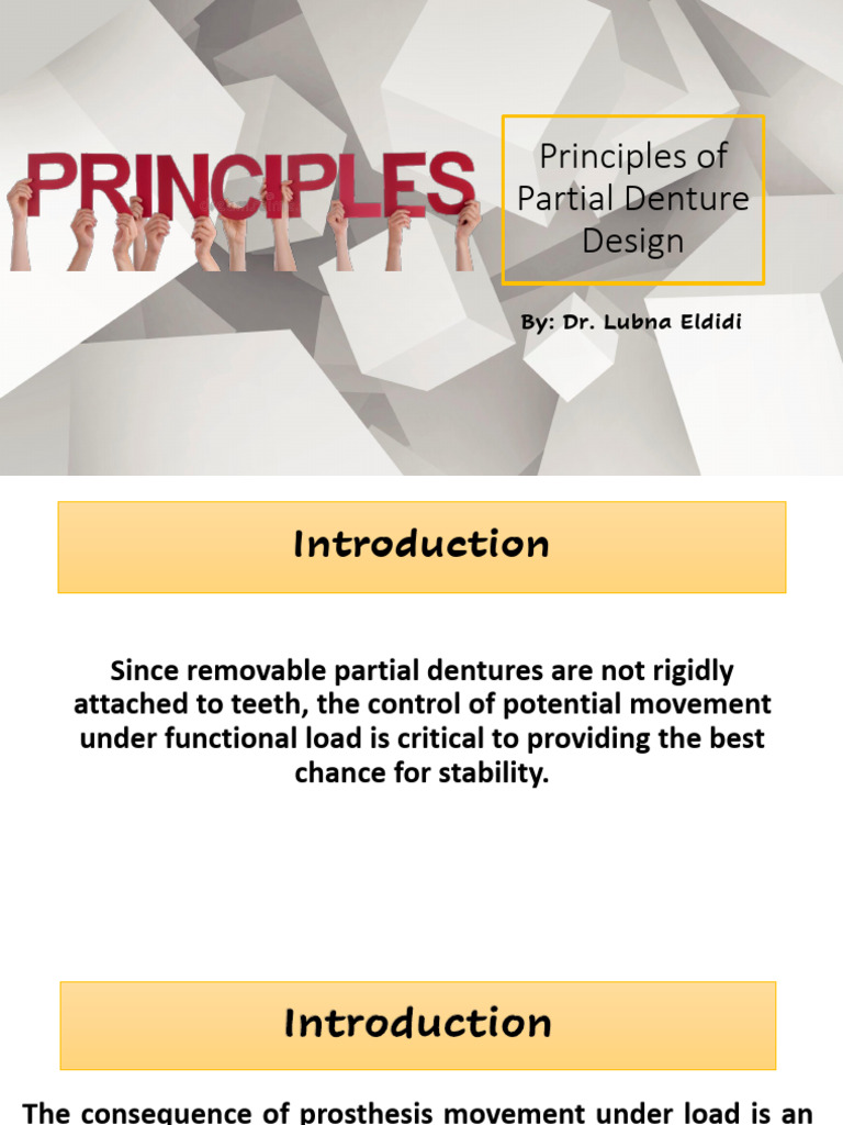Principles of Partial Denture | PDF | Dentures | Lever