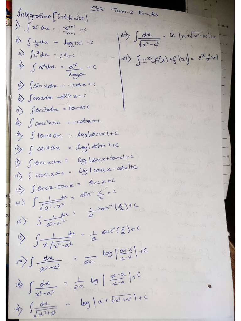 Formula Sheet Maths | PDF