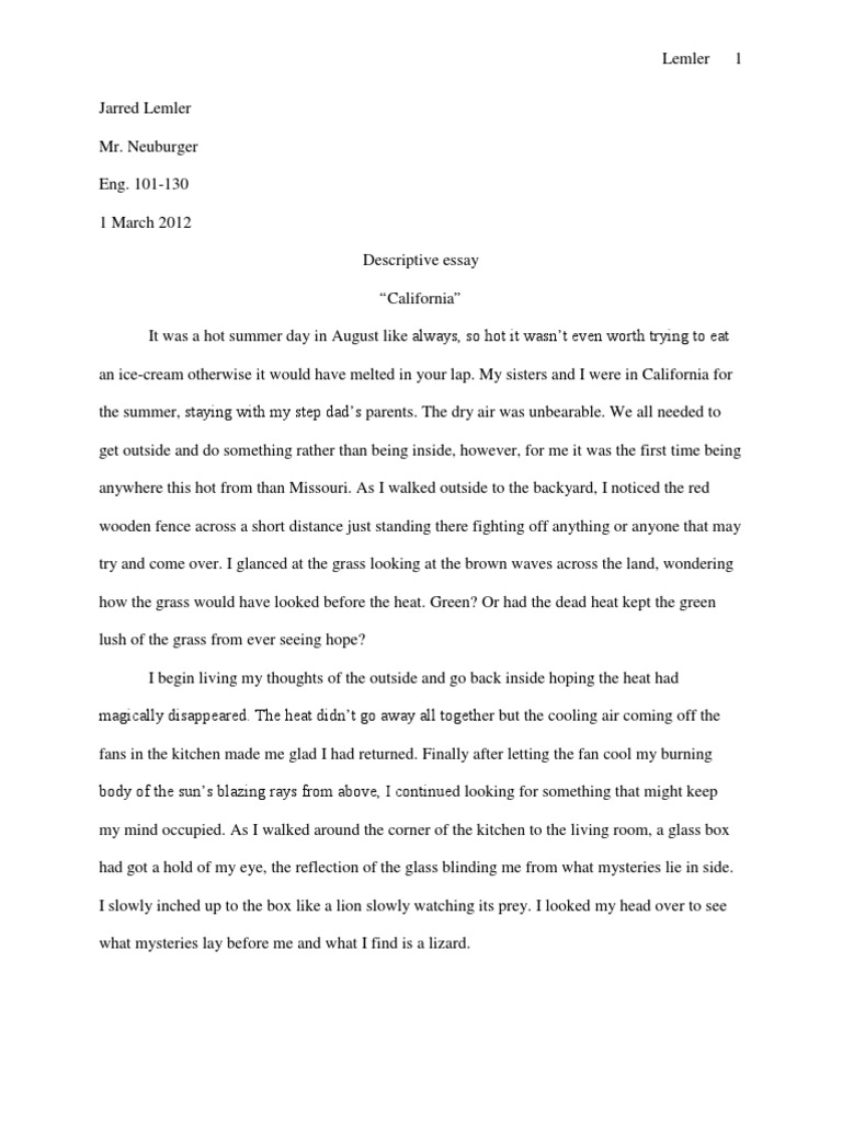 Descriptive Essay - Beach | PDF | Water | Nature