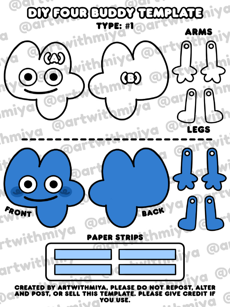 DIY Four Buddy Template by ArtwithMiya | PDF