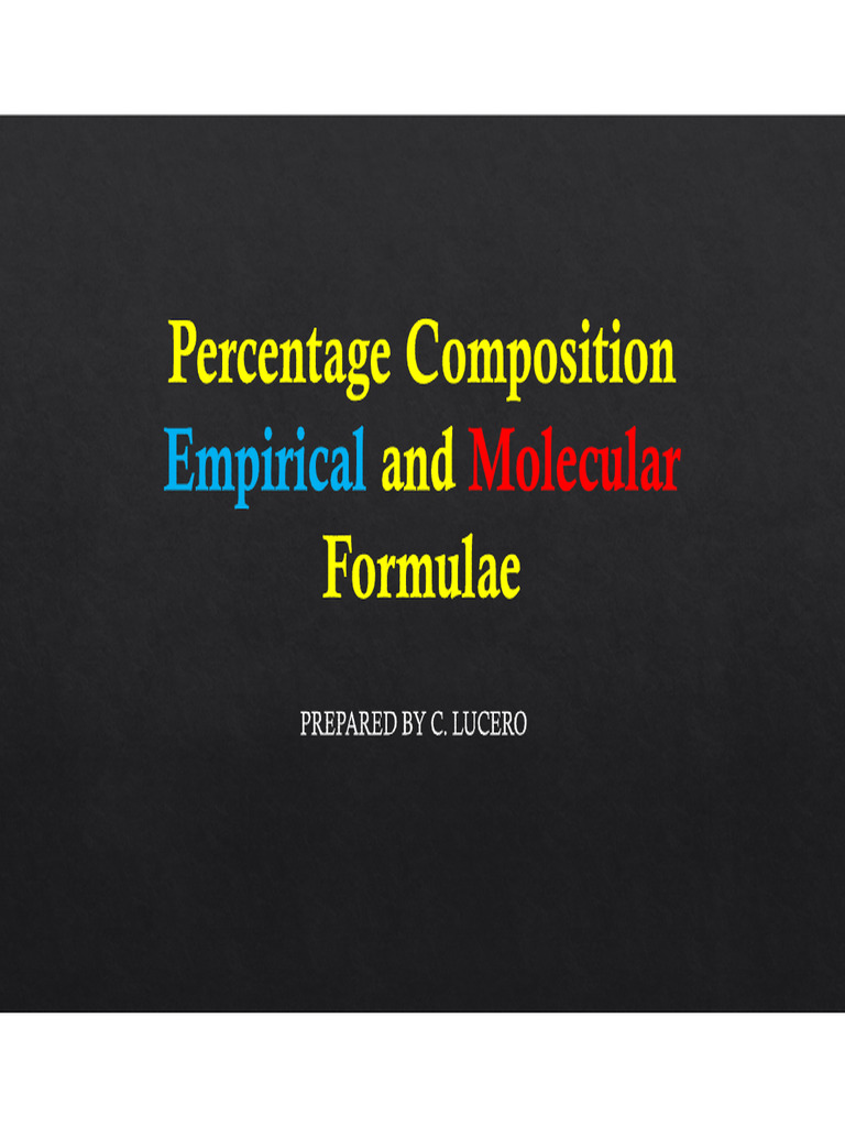 Empirical and Molecular Formula 3 | PDF | Mole (Unit) | Quantity
