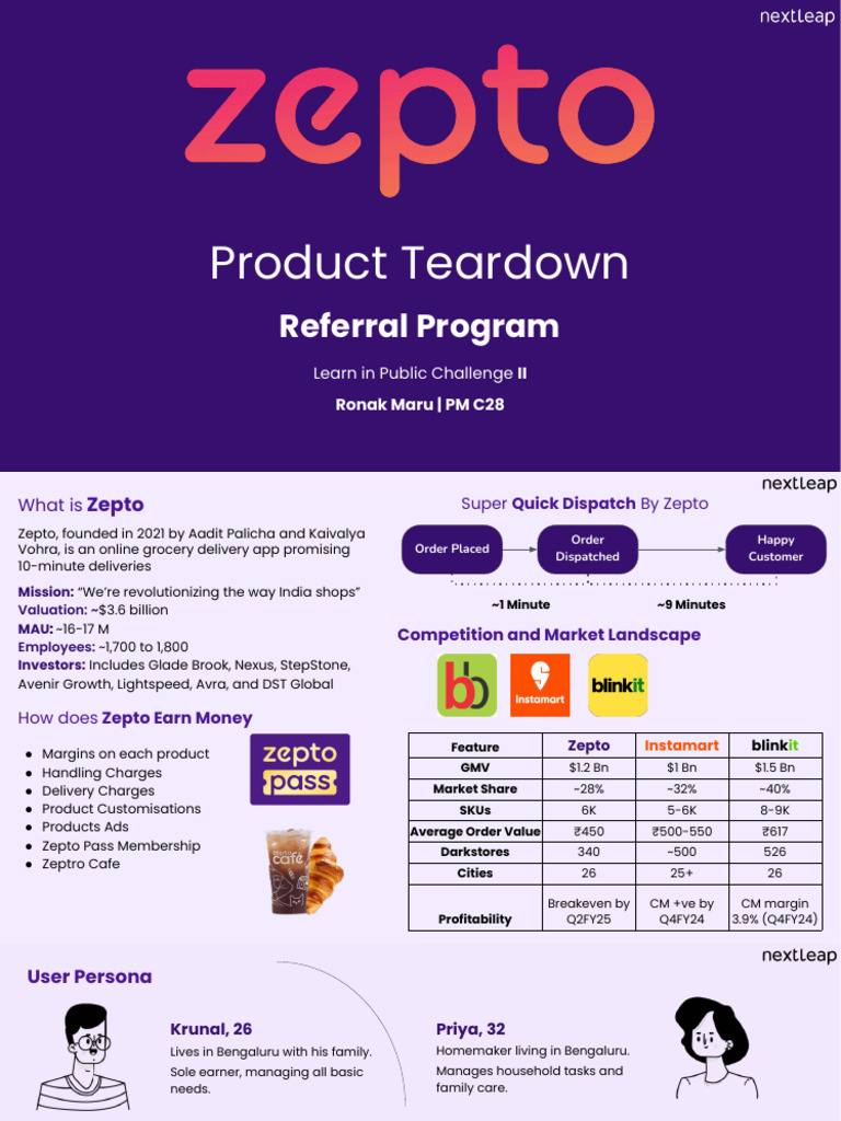 Zepto Referral Program Product Teardown | PDF
