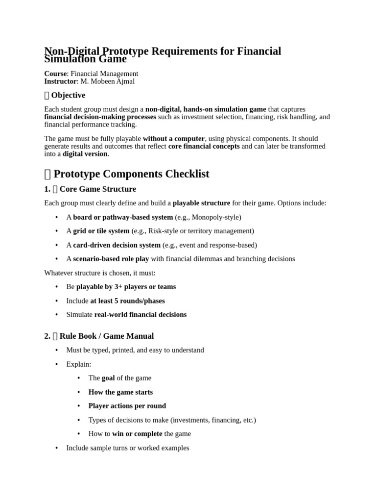 FM - Project - S25 - Capital Budgeting Simulation Game For Fintech ...