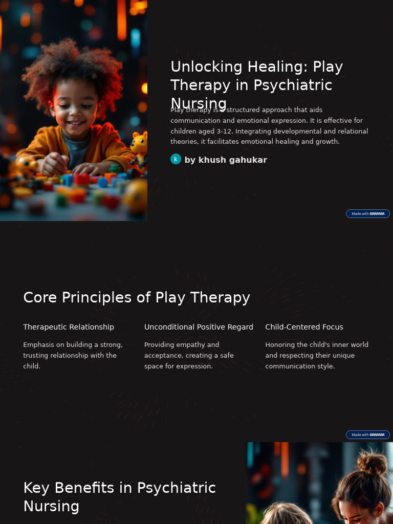 Unlocking Healing Play Therapy in Psychiatric Nursing | PDF