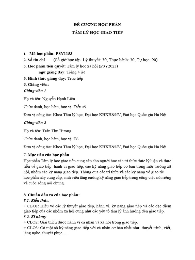 Tam Ly Hoc Giao Tiep | PDF