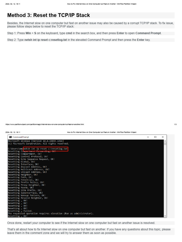 Sérült TCP-IP Verem Visszaállítása - MiniTool Partition Wizard | PDF