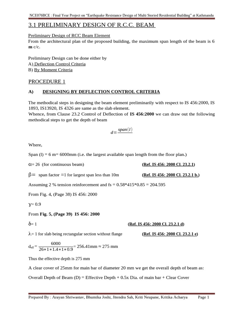 Beam Depth Calculation Methods | PDF | Beam (Structure) | Civil Engineering