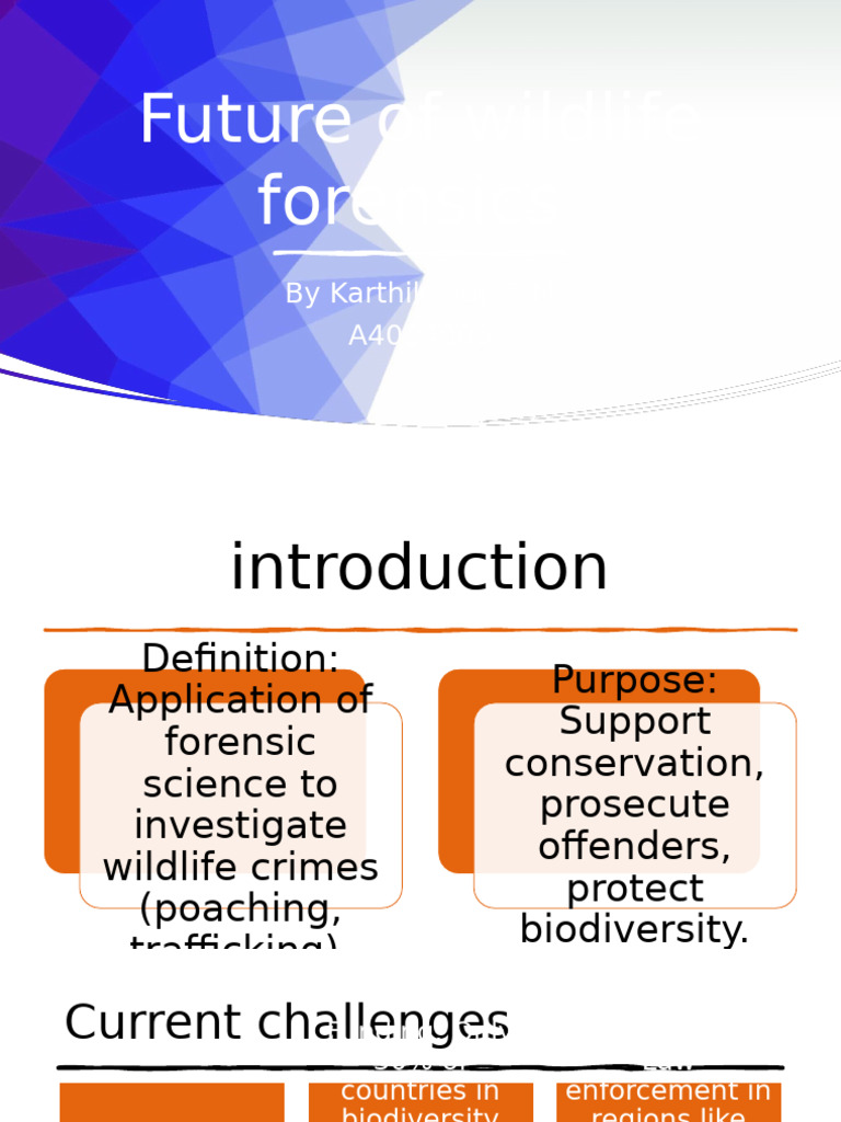 Future Trends in Wildlife Forensics | PDF | Forensic Science | Criminal Law