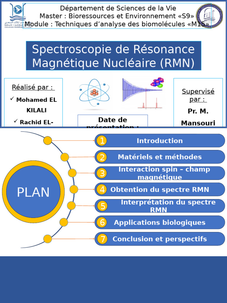 PPT RMN | PDF | Résonance magnétique nucléaire | Spectroscopie RMN