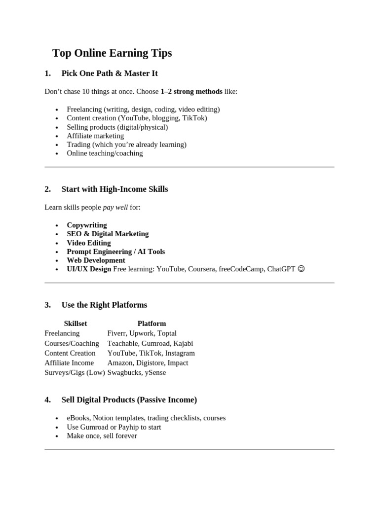 ?? Top Online Earning Tips | PDF