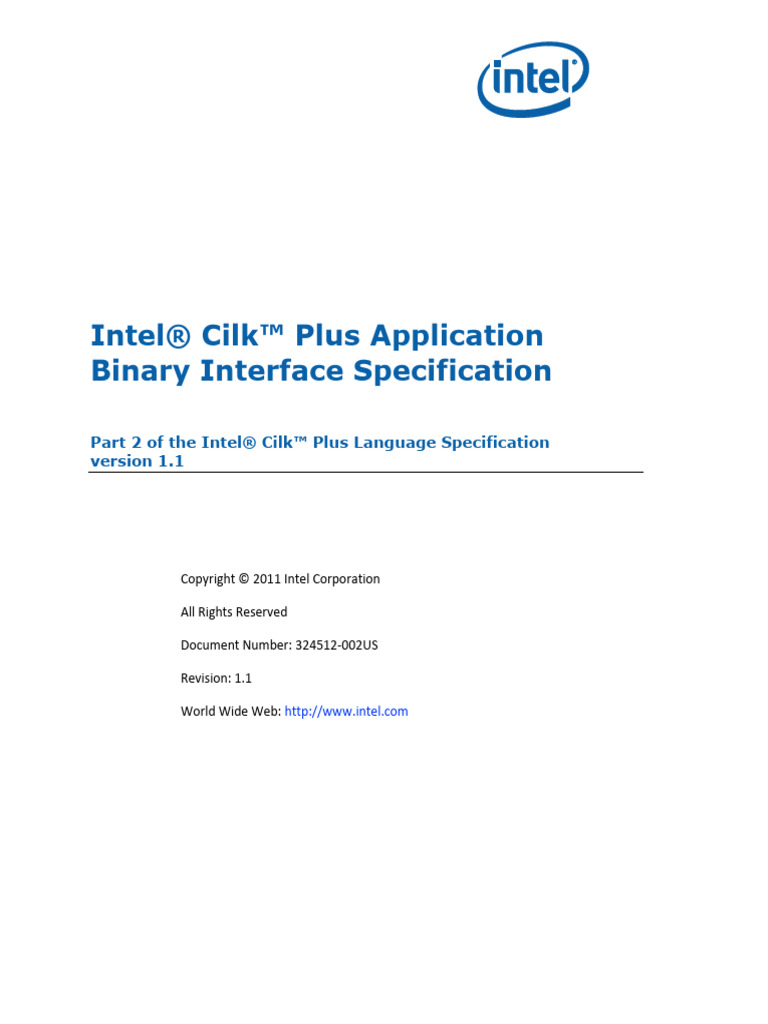 Cilk Plus ABI 1.1 | PDF | Pointer (Computer Programming) | License