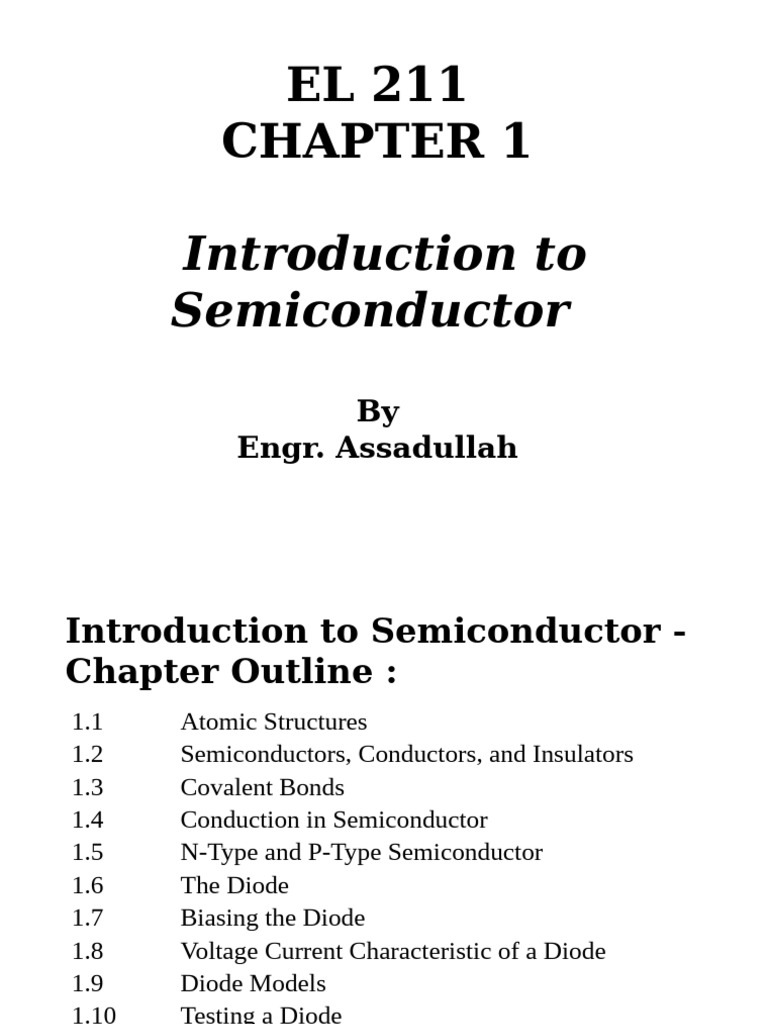 Introduction to Semiconductor Concepts | PDF | P–N Junction | Diode
