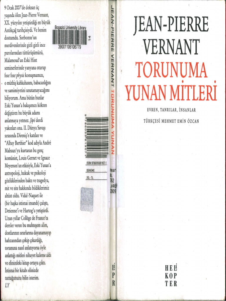Evren, Tanrılar, İnsanlar (Jean-Pierre Vernant) (Z-Library) | PDF