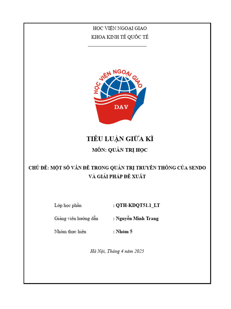 Tiểu luận QTH | PDF