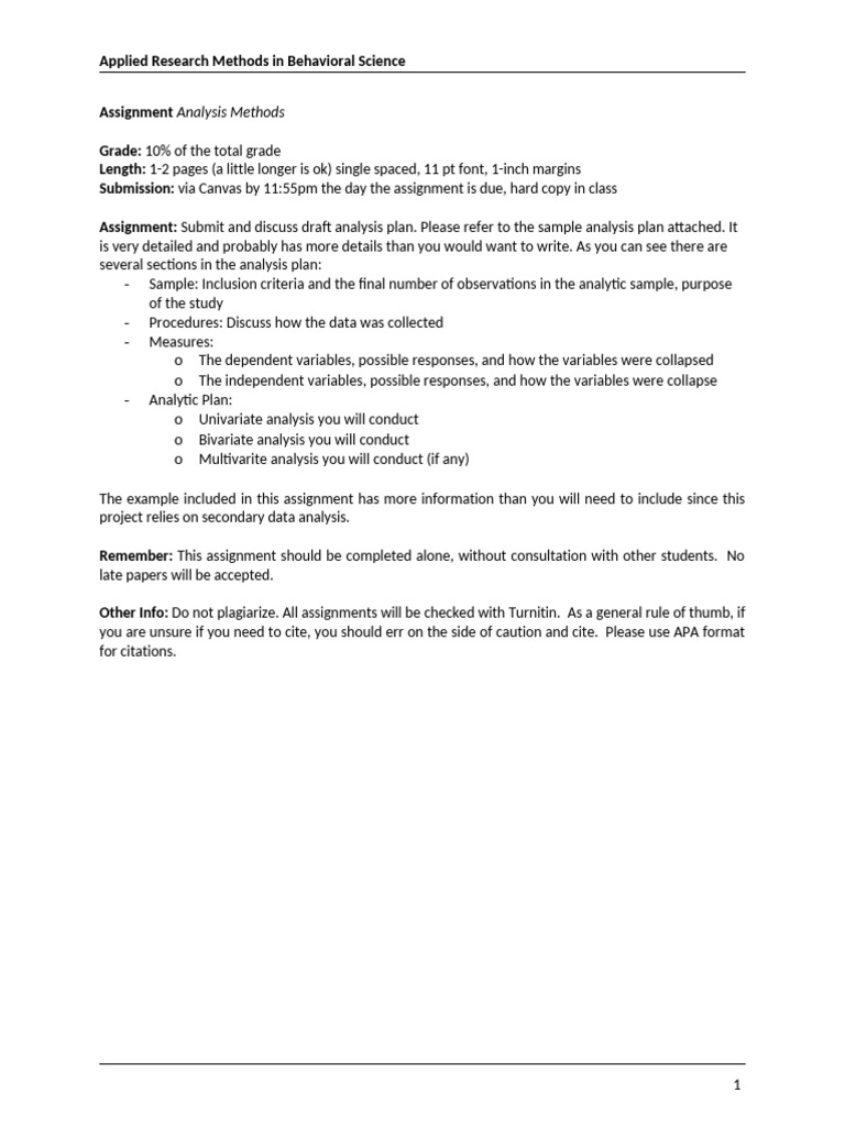 Assignment 4 - Analysis Methods | PDF