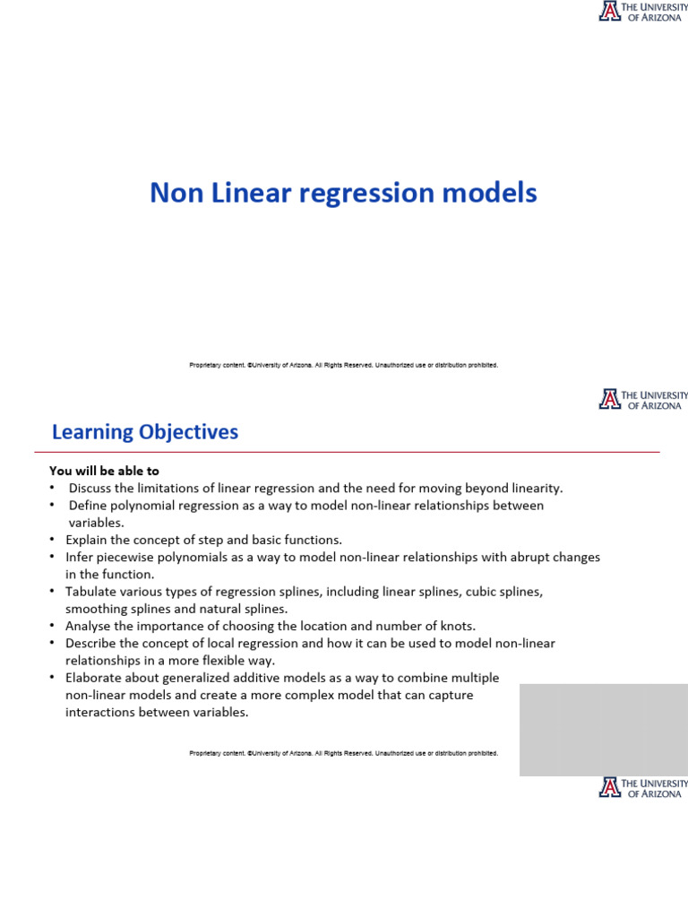 Non Linear Regression Models | PDF | Spline (Mathematics) | Linear Regression