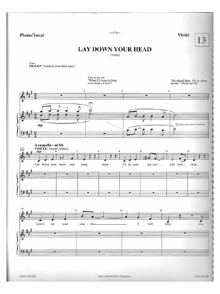 Lay Down Your Head - Violet | PDF