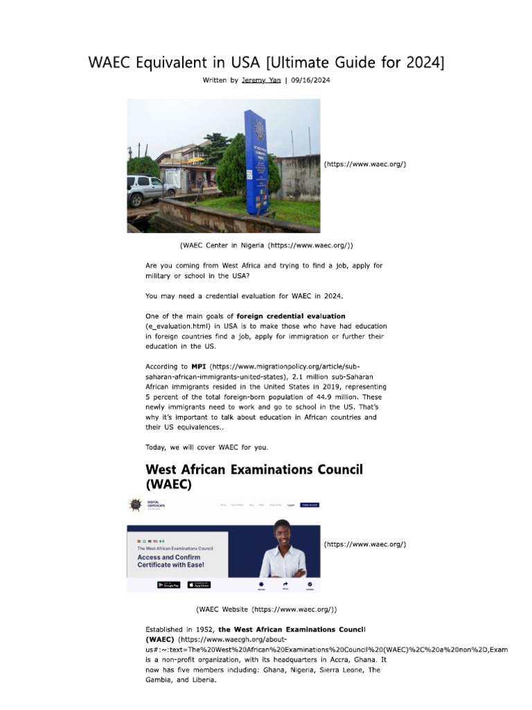 Waec Gpa Translation | PDF