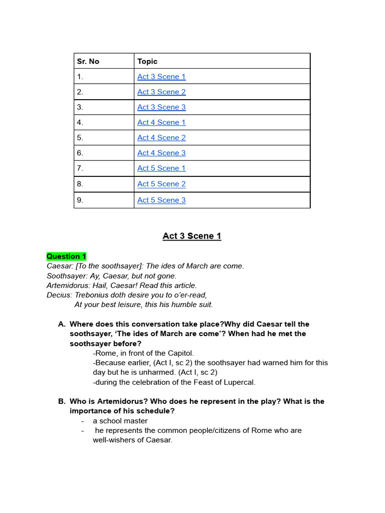 Analysis of Key Scenes in Julius Caesar | PDF | Mark Antony | Augustus