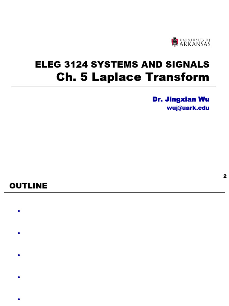 Eleg3124 ch5 Laplace Transform | PDF | Laplace Transform | Signal ...