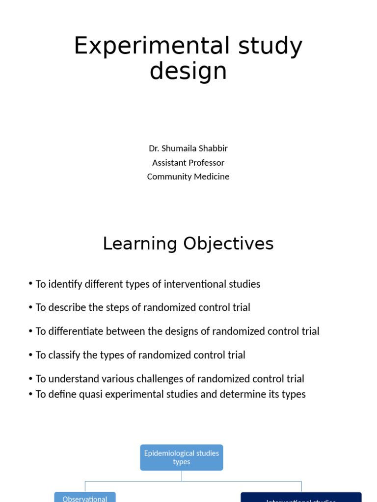 11 Experimental - Study Design | PDF | Randomized Controlled Trial ...