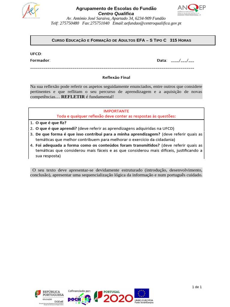 Reflexão Final | PDF