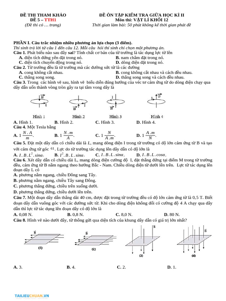 ĐỀ 5 - GK2 LÝ 12 - FORM 2025 | PDF