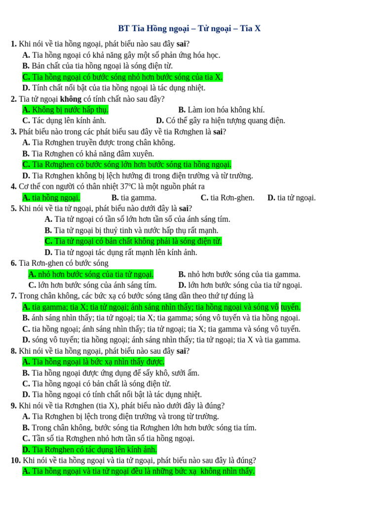 BT Tia H NG Ngo I - T Ngo I - Tia X | PDF