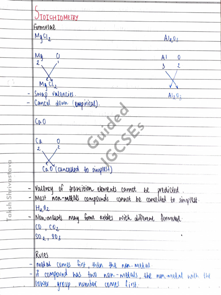 Unit 4 Stoichiometry - 0654 Chemistry | PDF