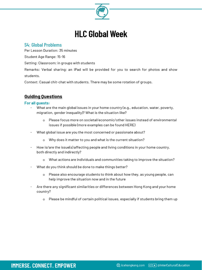 Global Issues Discussion for Teens | PDF