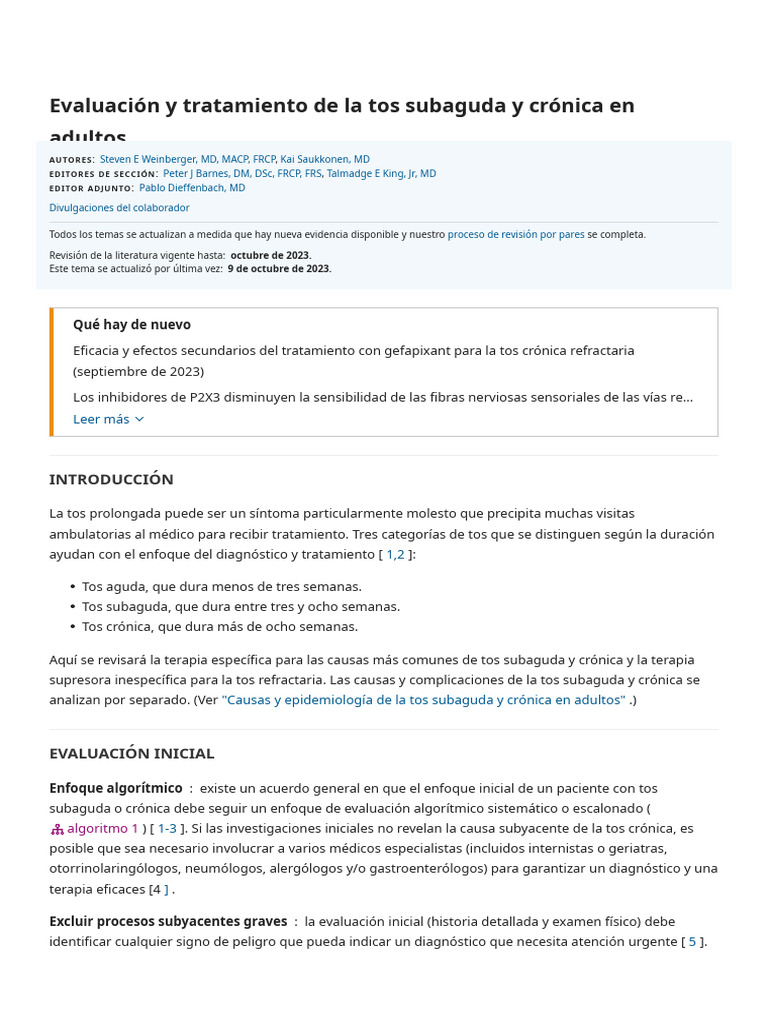 Evaluación de la tos subaguda en adultos | PDF | Asma | Tos