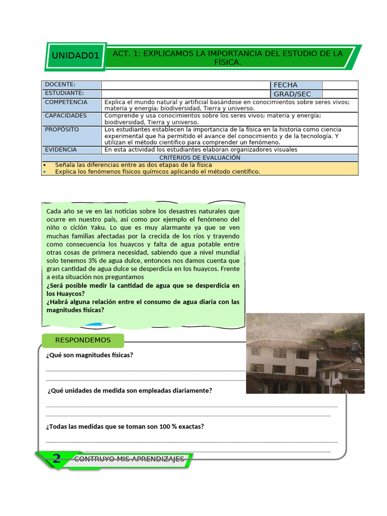 5º ACT 1-CYT-U1 | PDF | Física | Ligero