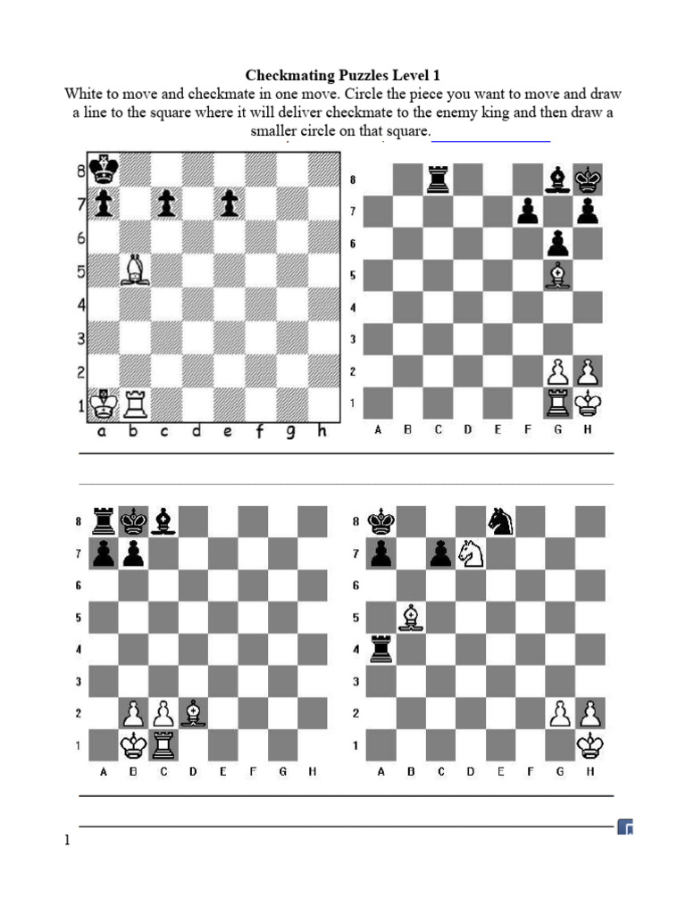 Checkmate in One Puzzle Level 1 | PDF
